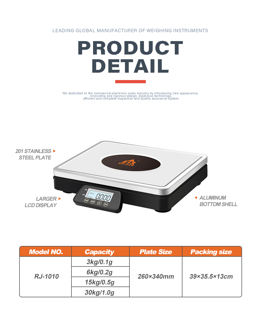 RJ-1010 Weighing platform scale 3kg/6kg/15kg/30kg RS232/Baud rate 9600/RJ11 interface - Buy ...